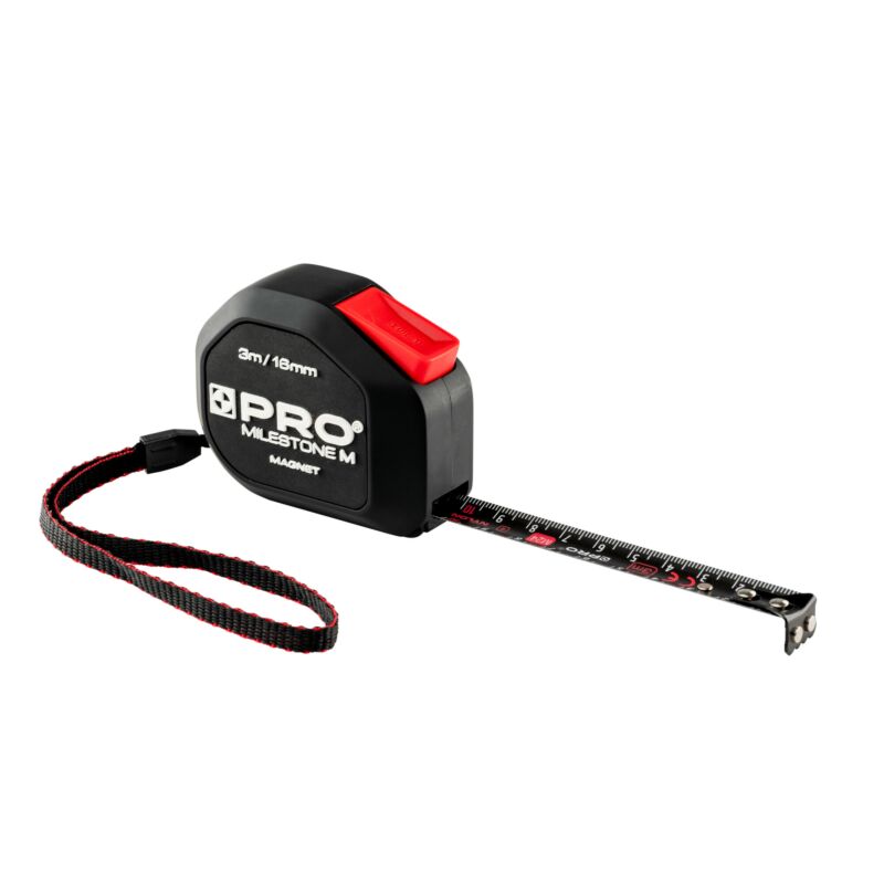 Milestone Tape Measure, nylon, reverse brake, 3m – Producent PRO